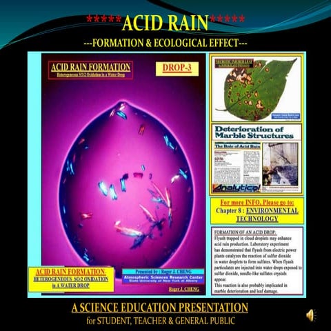 ACID RAIN -FORMATION & ECOLOGICAL EFFECT.--ROGER J CHENG ASRC UALBANY ...