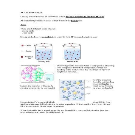 Acids and bases | DOCX | Chemistry | Science