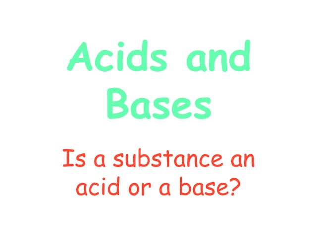 acids and bases | PPTX