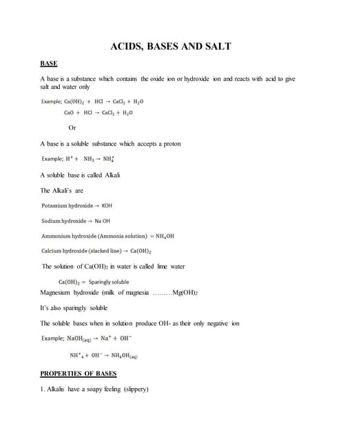 Chapter acids, bases and salts(class 10) | PPTX