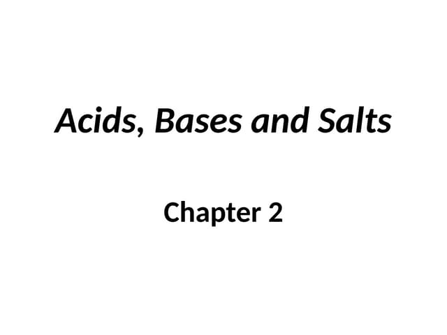 Acids, Bases and Salts Class - 10th | PPTX