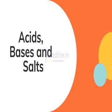 Acids Bases And Salts Lecture Slides Class 10 Cbse Ppt