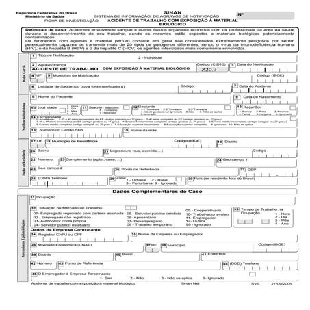 Anexo i ficha de notificacao do sinan