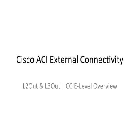 Comprehensive CCIE-Level Guide to Cisco ACI External Connectivity Using ...