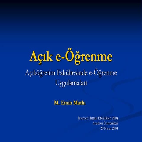 Türkiye'de e-Öğrenme | PPT