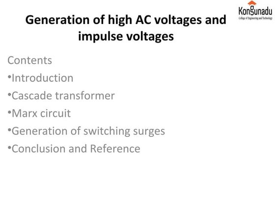 High Frequency High Voltage AC Generation | PPT