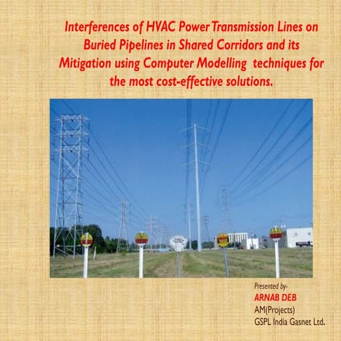 AC Interference on Buried Pipelines and its Mitigation | PPTX