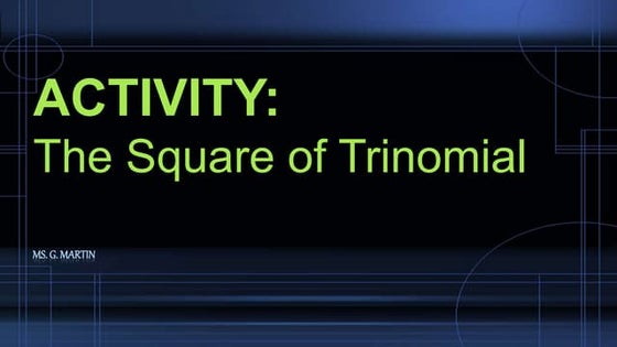 Square of trinomial | PPTX | Chemistry | Science