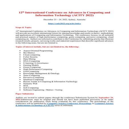 15th International Conference on Advances in Computing and Information ...