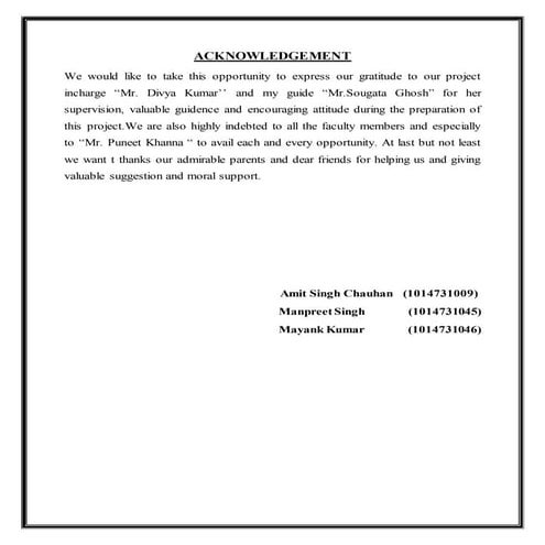 Acknowledgement | PDF