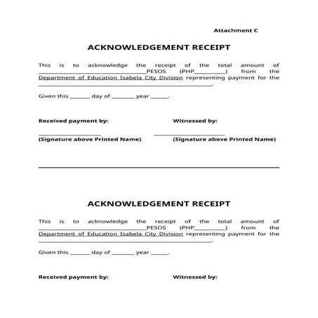 Official Acknowledgement Receipt Template for Payment Documentation | DOCX