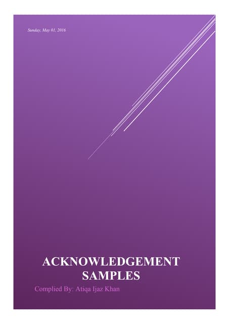Sample Acknowledgement of Project Report | DOCX