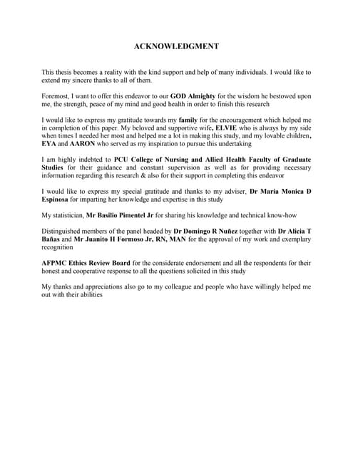 Sample Acknowledgement of Project Report | DOCX