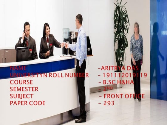 CHECK IN AND CHECK OUT PROCEDURES IN HOTEL | PPTX