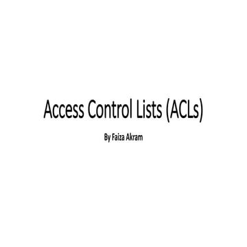 access control list(ACL) from data communication and networking | PPTX