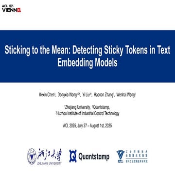 sticking to the mean ：detecting sticky tokenpaper | PPTX