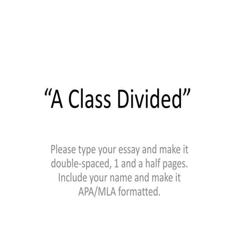 A class divided | PPT