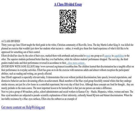 A Class DIvided Essay | PDF