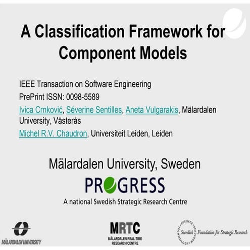A Classification Framework For Component Models | PDF