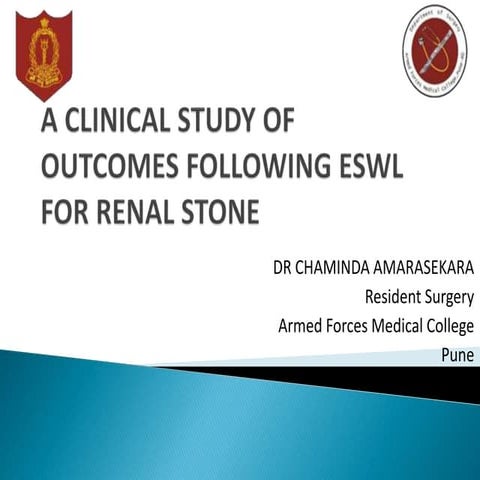 A CLINICAL STUDY OF OUTCOMES FOLLOWING ESWL FOR.pptx
