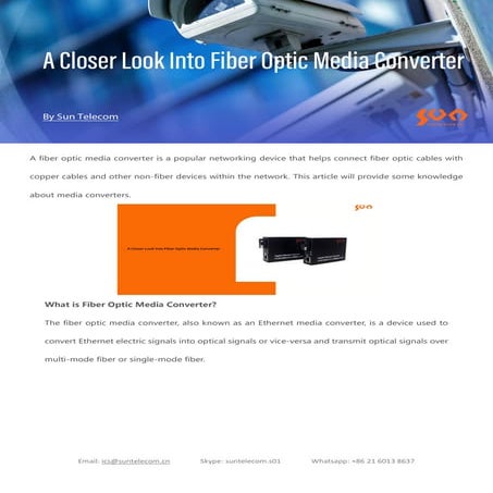 A Closer Look Into Fiber Optic Media Converter | PDF