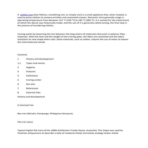 IRON CLOTH INFORMATION | PDF