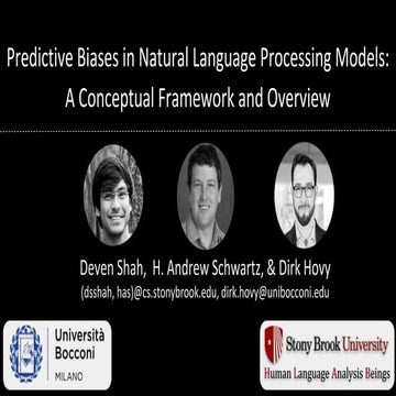 Predictive Biases In Natural Language Processing Models A Conceptual Framework And Overview Ppt