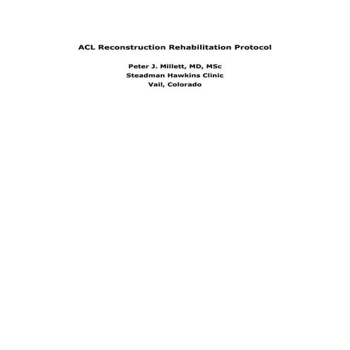 Acl rehabilitation protocol | PDF