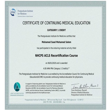 ACGME Conf Certificate | PDF