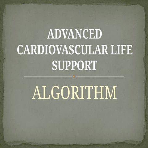 Advanced Cardiac Life support Algorithm. | PPT