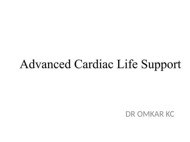 Advanced Cardiac Life Support Acls Shockable Non Shockable Rhythm Pptx