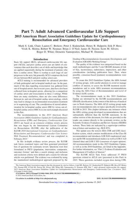 AHA ACLS BLS CPR Guideline 2020 | PDF | First Aid | Injuries