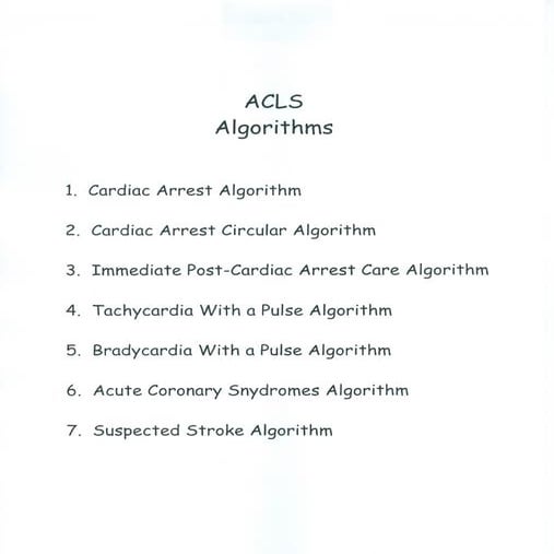 Acls algorithms | PDF