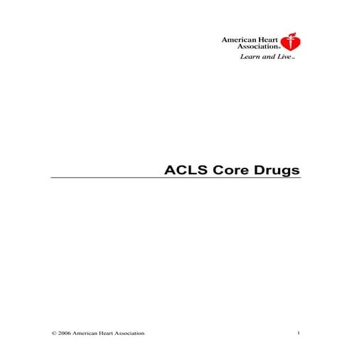 Acls Core Drugs | PDF