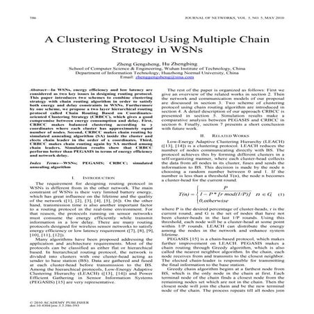 A clustering protocol using multiple chain | PDF