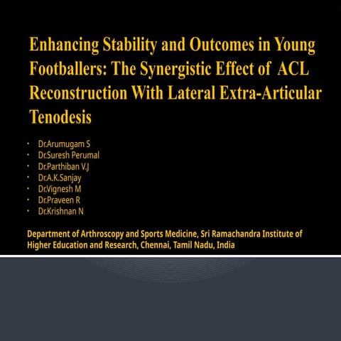 ACL RECONSTRUCTION WITH LET IN FOOTBALLERS | PPTX