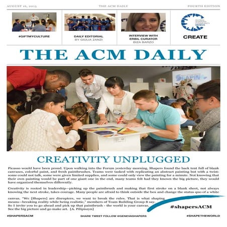 Global Shapers Geneva Hub - ACM 2015 - ACM Daily Magazine 16th August | PDF