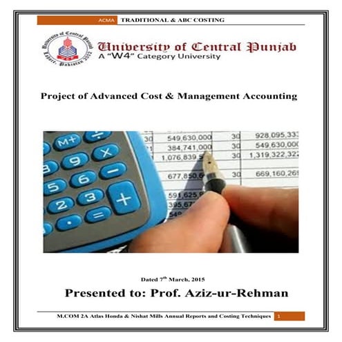 Advance cost and management Accounting ABC costing | PDF