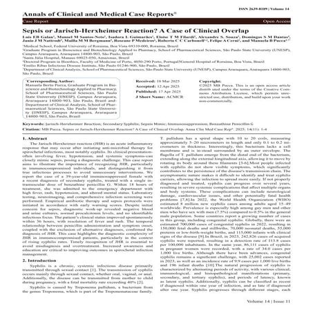 Sepsis or Jarisch-Herxheimer Reaction? A Case of Clinical Overlap | PDF