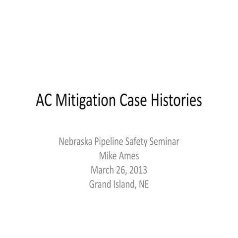 Presentation: AC Mitigation Case Histories | PDF