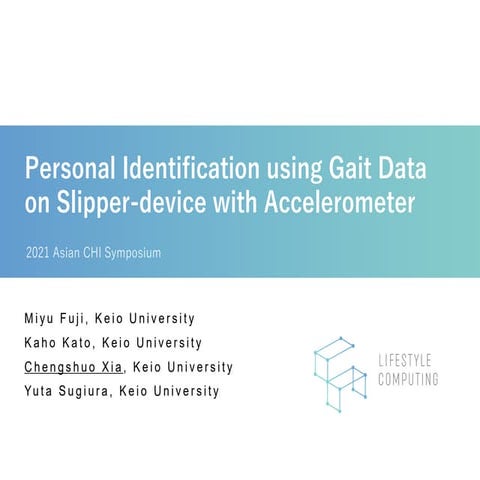 Personal Identification using Gait Data on Slipper-device with ...