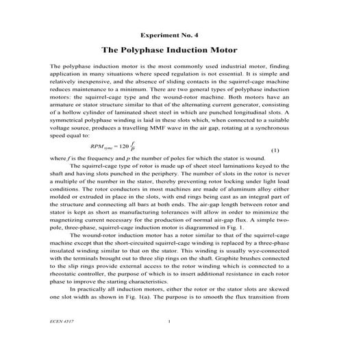 The Polyphase Induction Motor | PDF