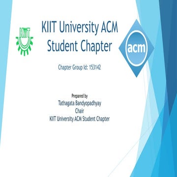 KIIT University ACM Student Chapter | PDF