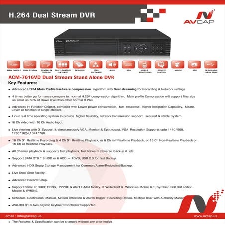 Acm series dualstream7616vddvr | PDF