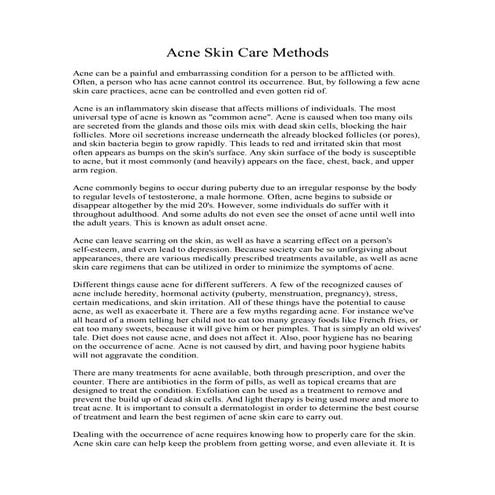Acne skin care_methods | PDF