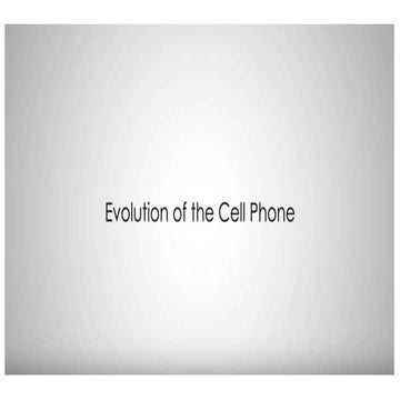 ACN Inc Presents "The Evolution Of The Cell Phone" | PPT