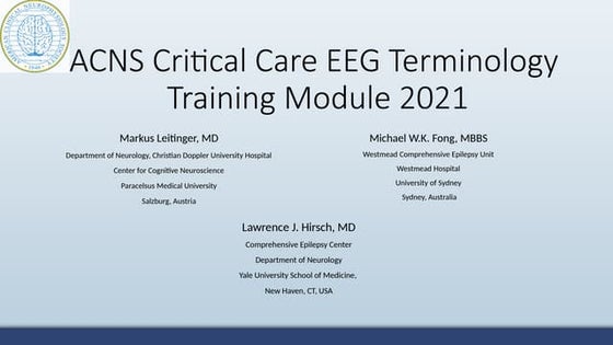 ACNS Standardized Critical Care EEG Terminology 2021 | PDF