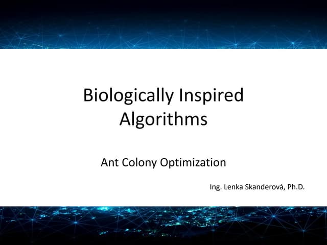 Ant Colony Optimization Bio Inspired Algorithm By Inglenka S Phd Pdf