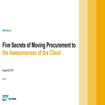 Five Secrets of Moving Procurement to the Awesomeness of the Cloud ...