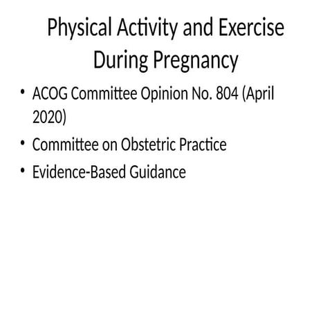 Exercise In Pregnancy1 | PPT